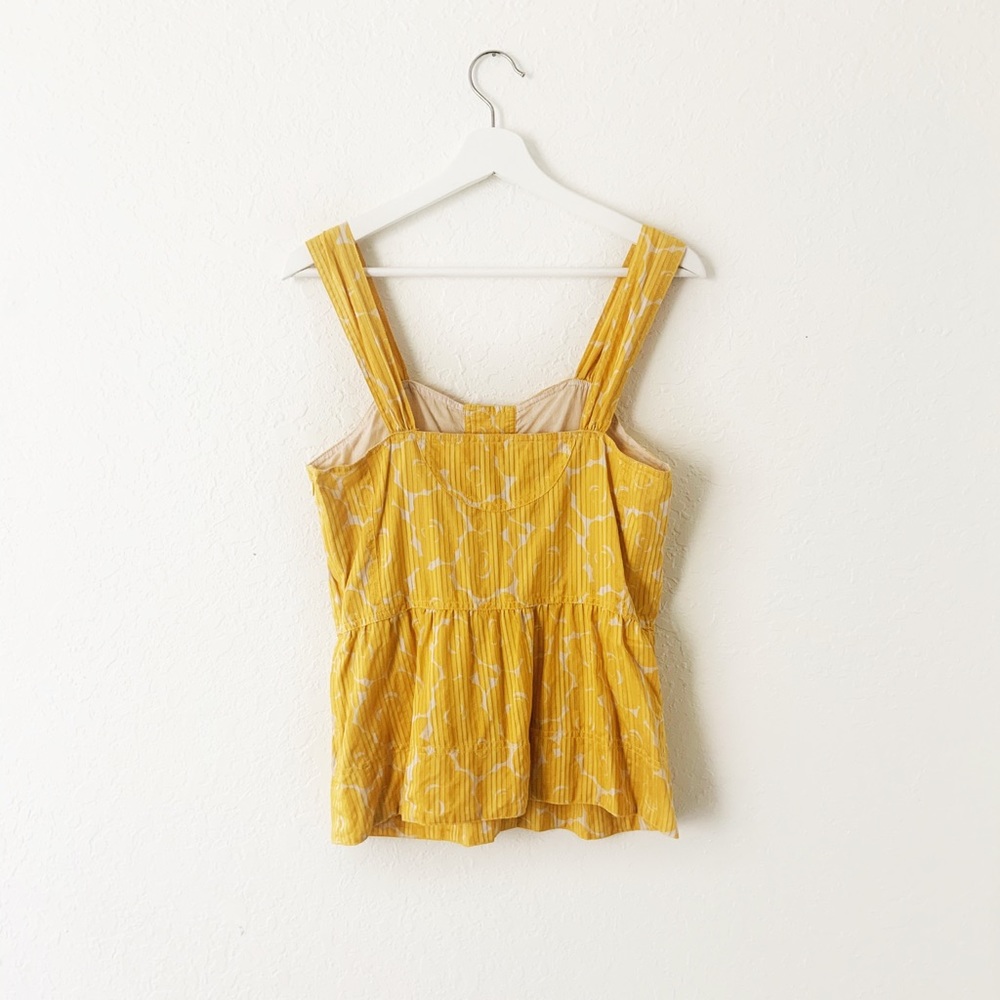 Marc Jacobs Yellow & Ivory Shirred Tank Top/Cami M - Gem